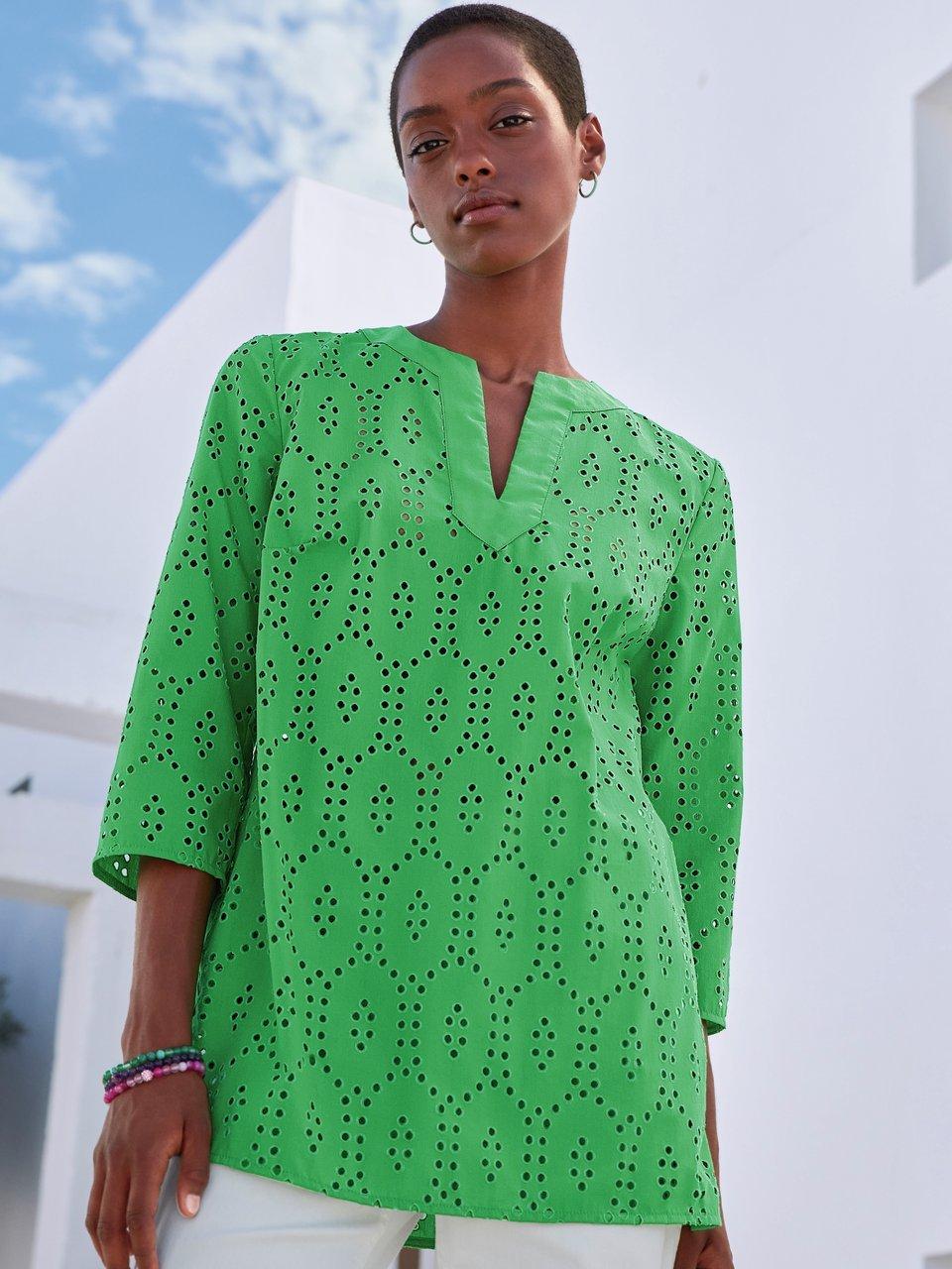 Peter Hahn - Lange blouse met 3/4-mouwen - grasgroen