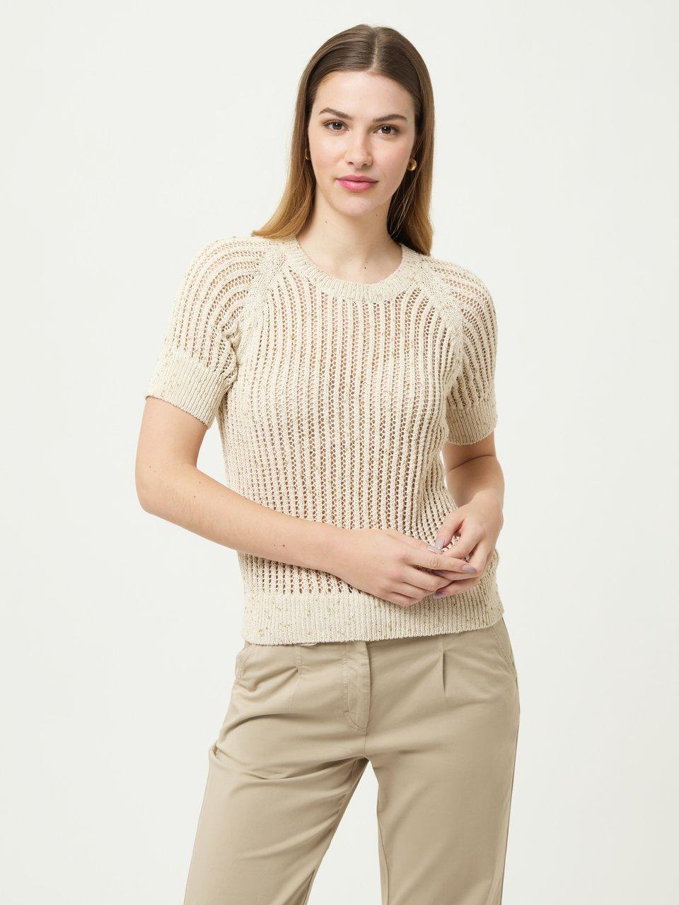 Riani - Rundhals-Pullover - Hellbeige/Gold