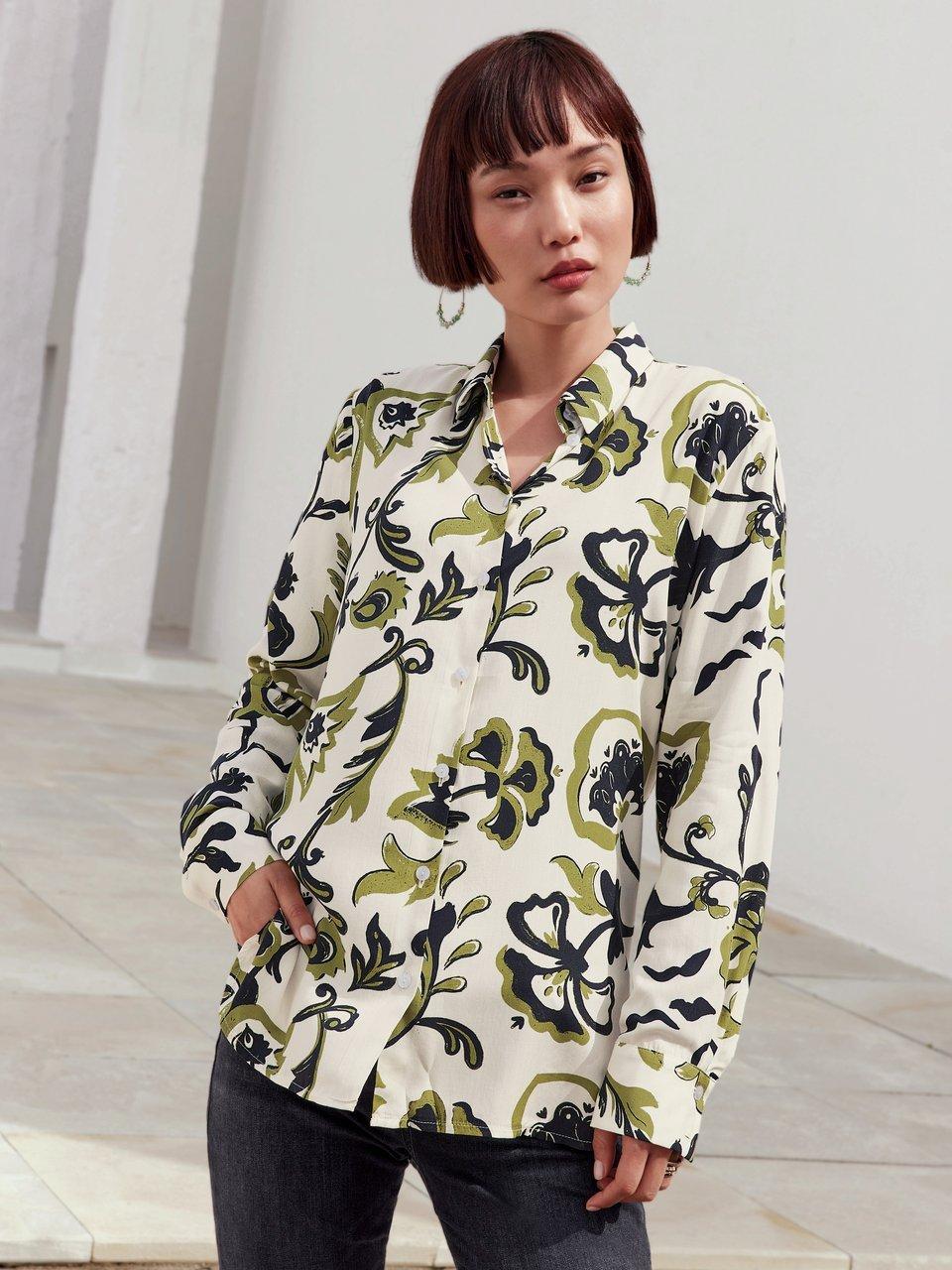 Peter Hahn - Blouse met lange mouwen - offwhite/kaki/multicolour