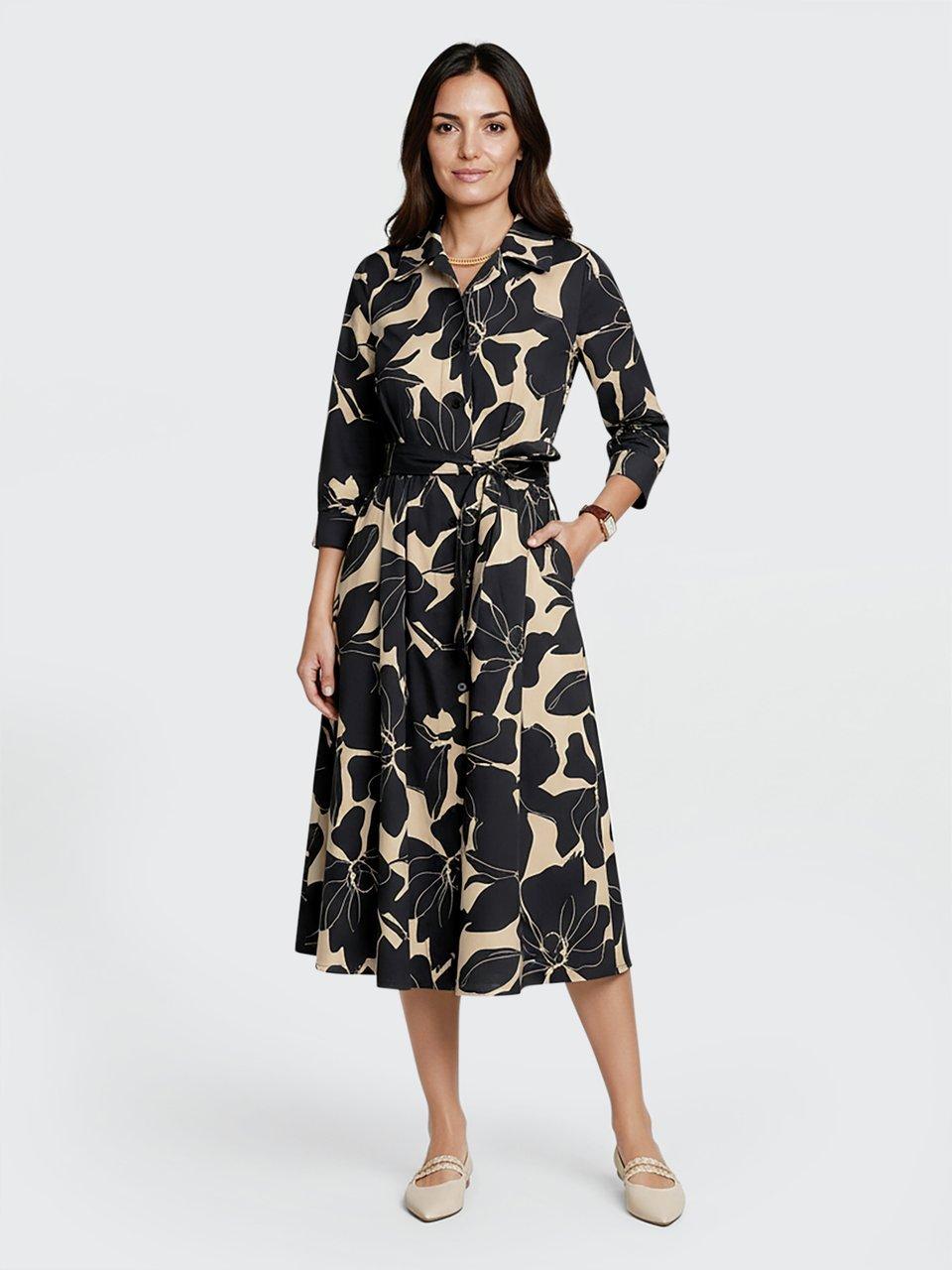 St. Emile - Kleid mit 3/4-Arm - Schwarz/Champagner/Multicolor
