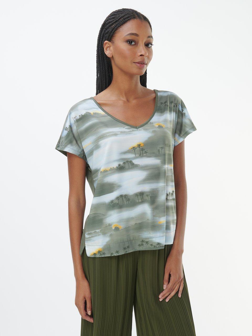 BASLER - V-shirt - donkerolijf/bleu/multicolour