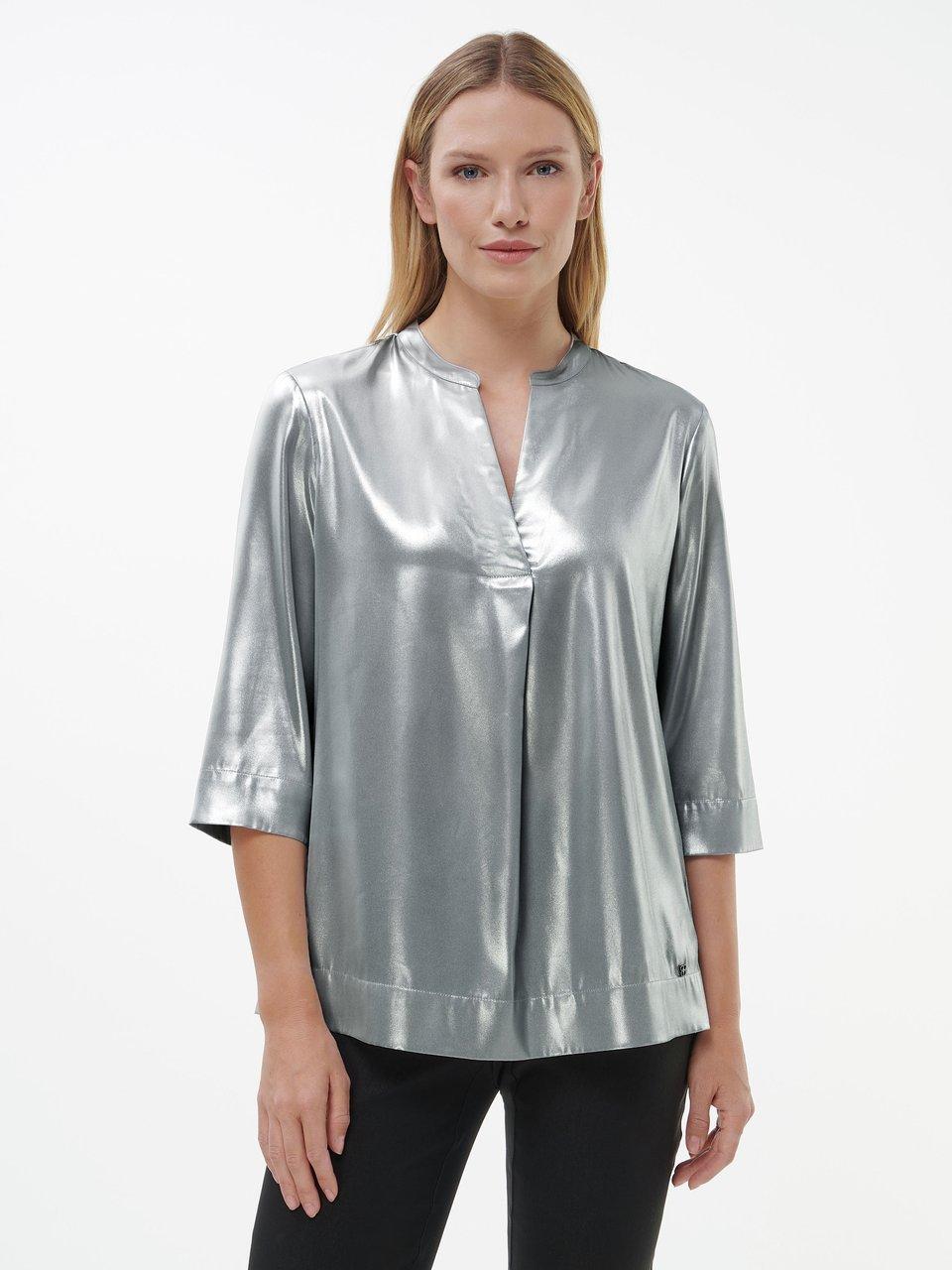 BASLER - Blouse met opstaande kraag - zilverkleur-metallic