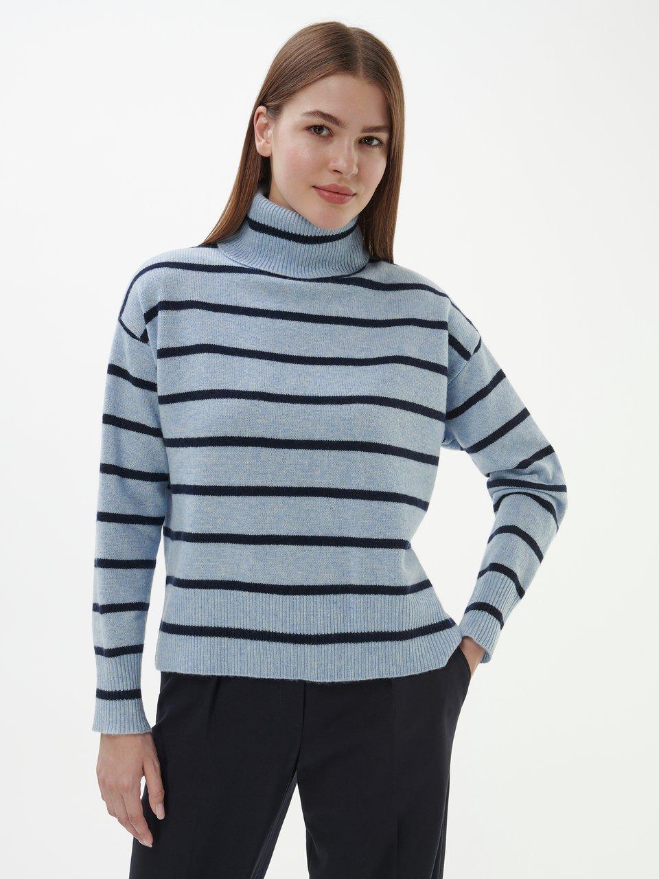 Peter Hahn - Rollkragen-Pullover - Hellblau/Marine