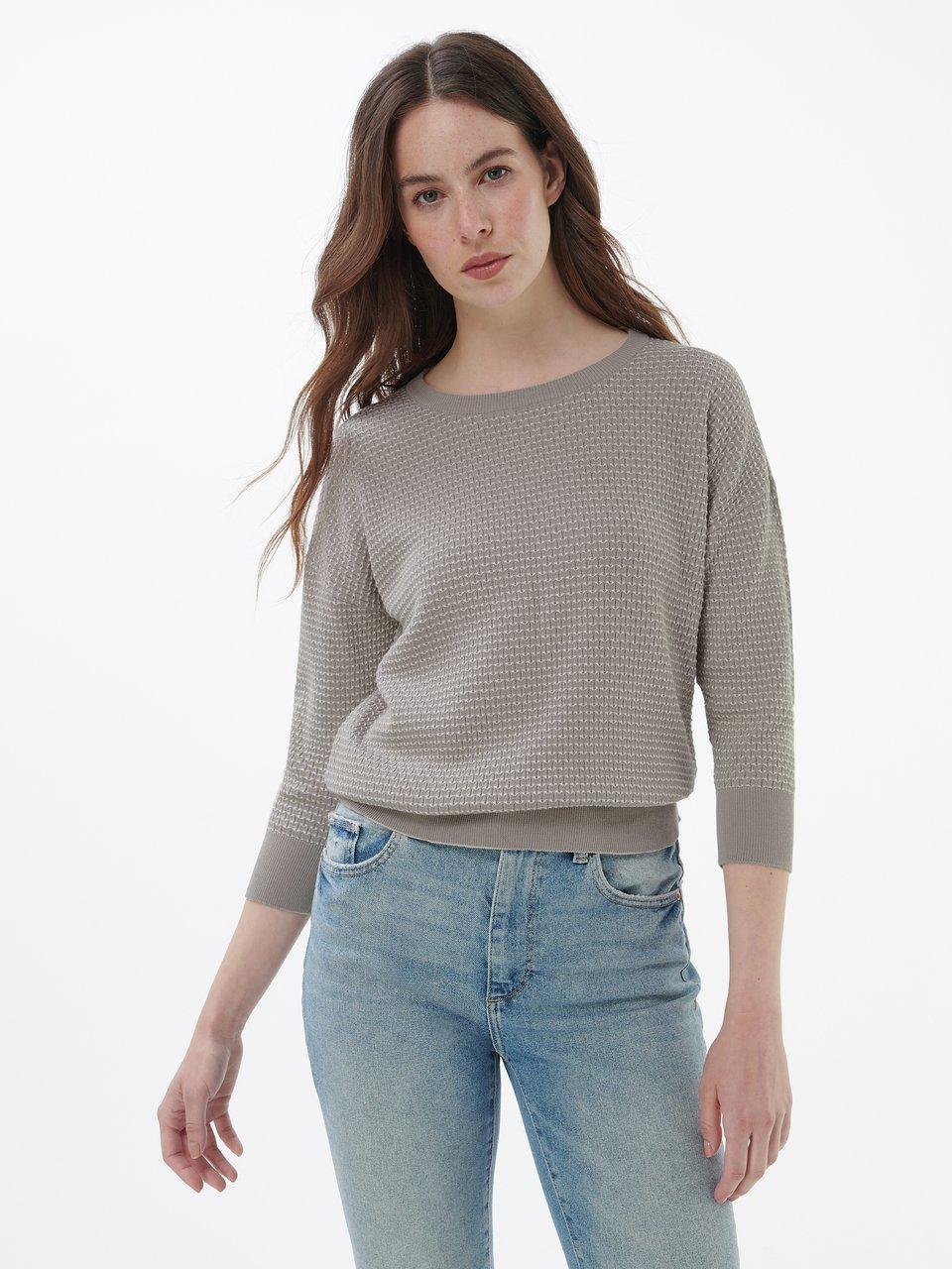 Peter Hahn - Rundhals-Pullover aus 100% SUPIMA-Baumwolle - Steingrau ...
