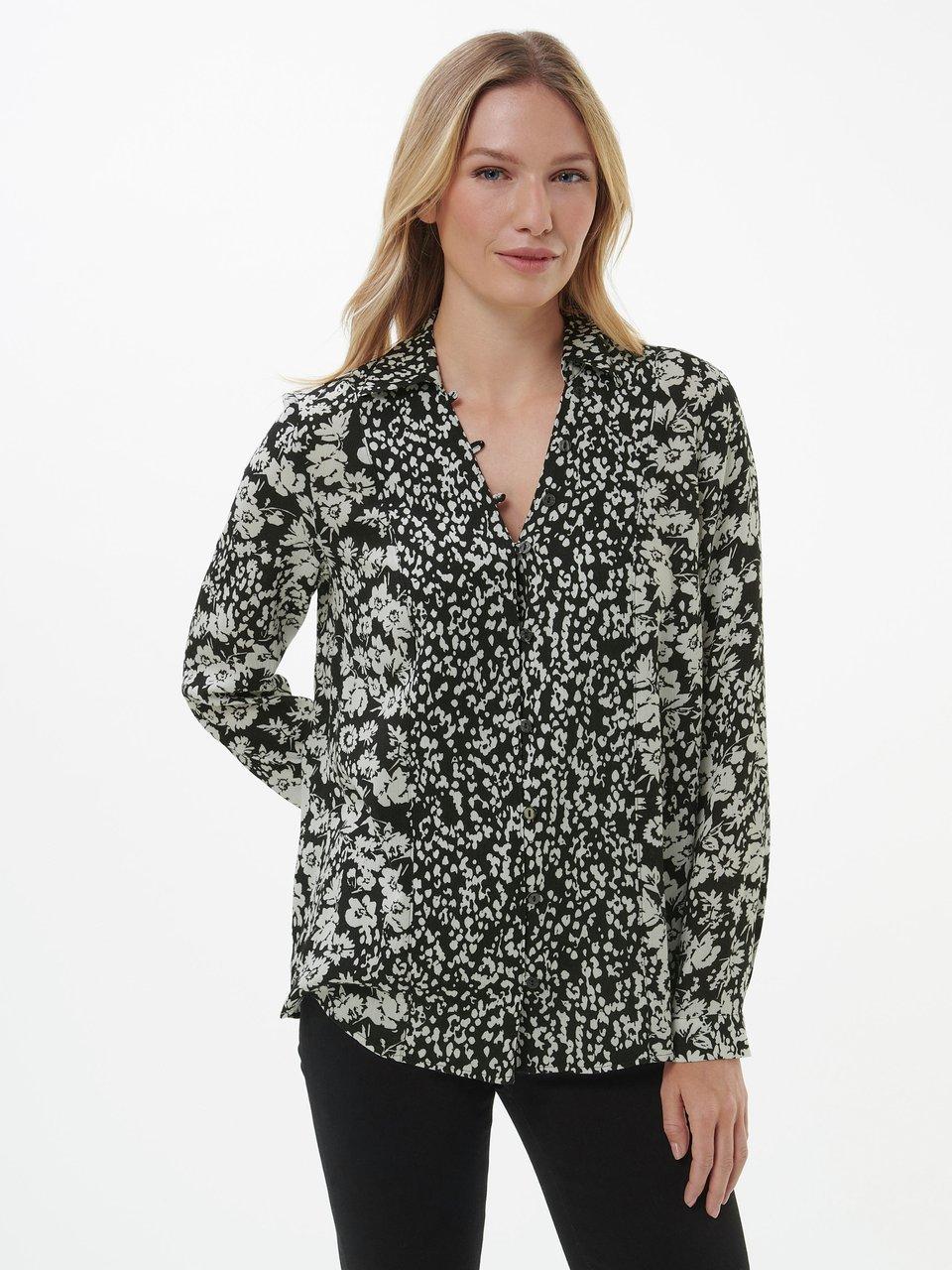 Peter Hahn - Blouse met lange mouwen - zwart/crème