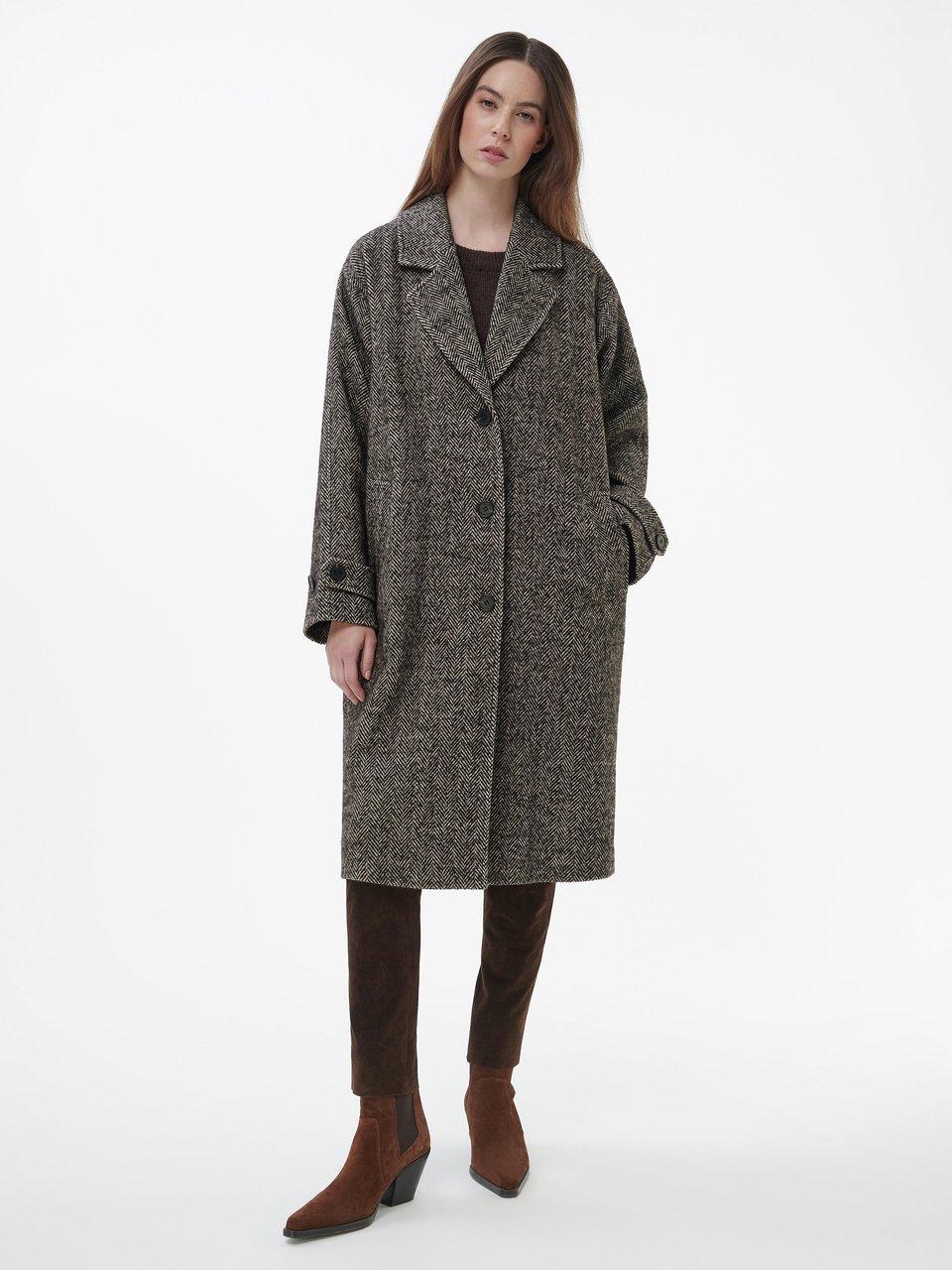 Peter Hahn - Lange jas - choco/beige