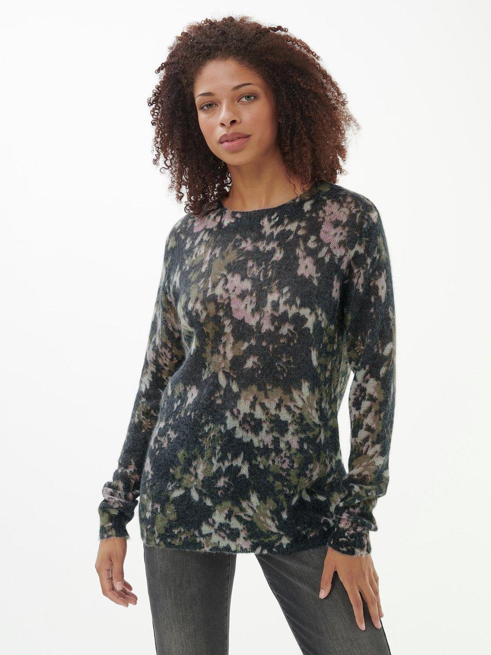 BASLER - Rundhals-Pullover - Nachtblau/Multicolor