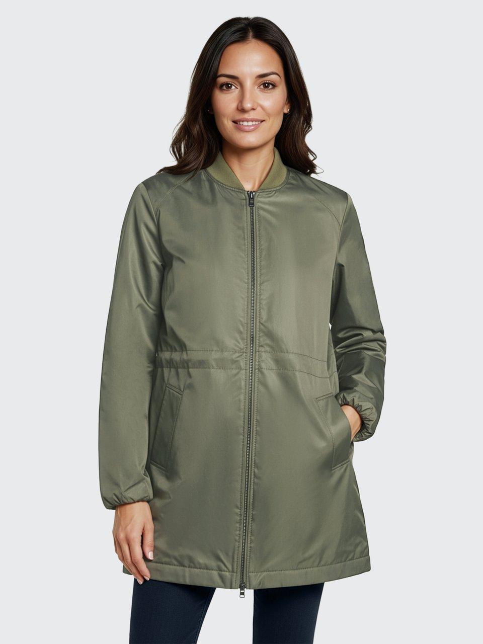BASLER - Long-Jacke mit Blousonkragen - Dunkeloliv