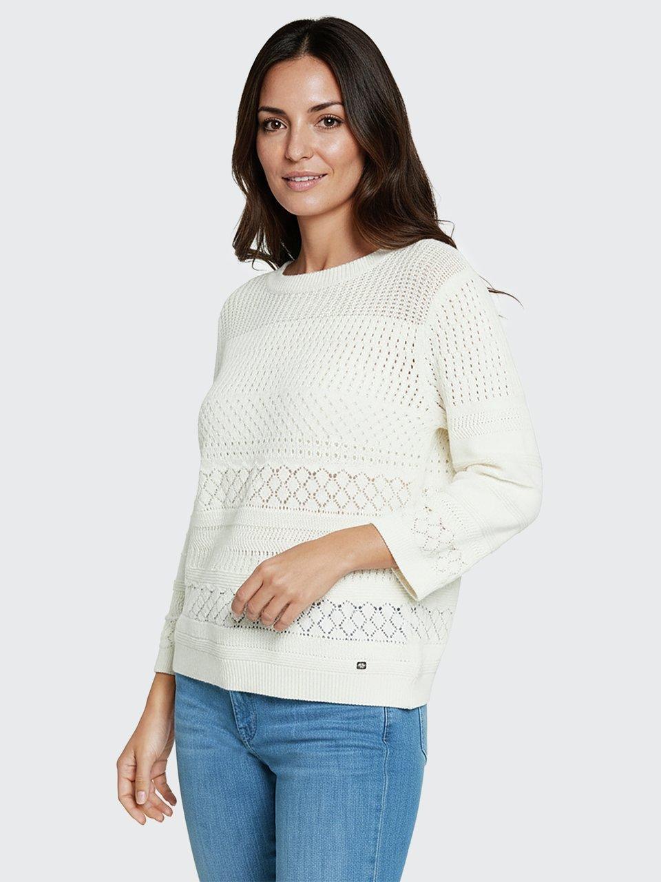 BASLER - Pullover mit U-Boot-Ausschnitt - Weiß