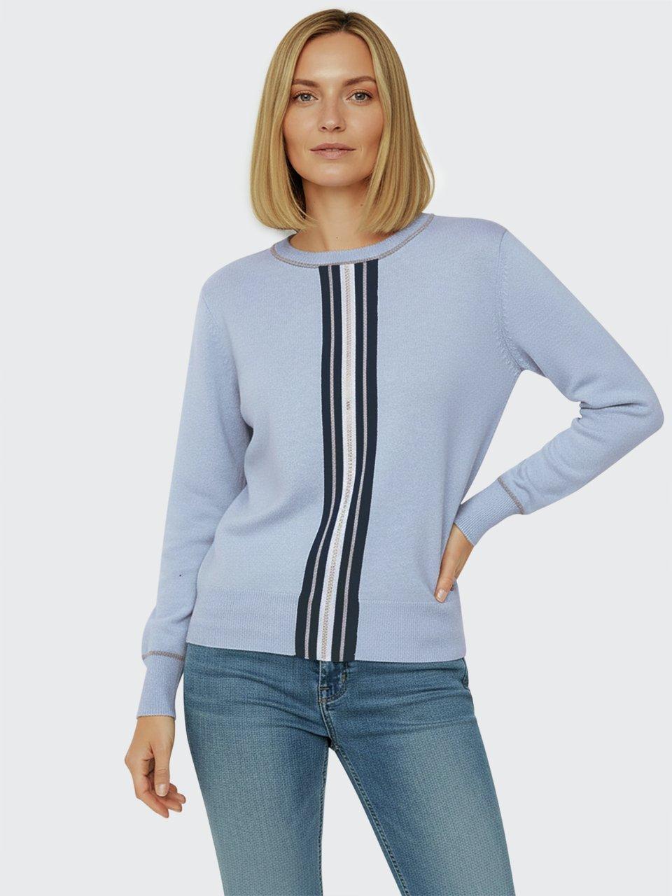 BASLER - Rundhals-Pullover - Nachtblau/Multicolor