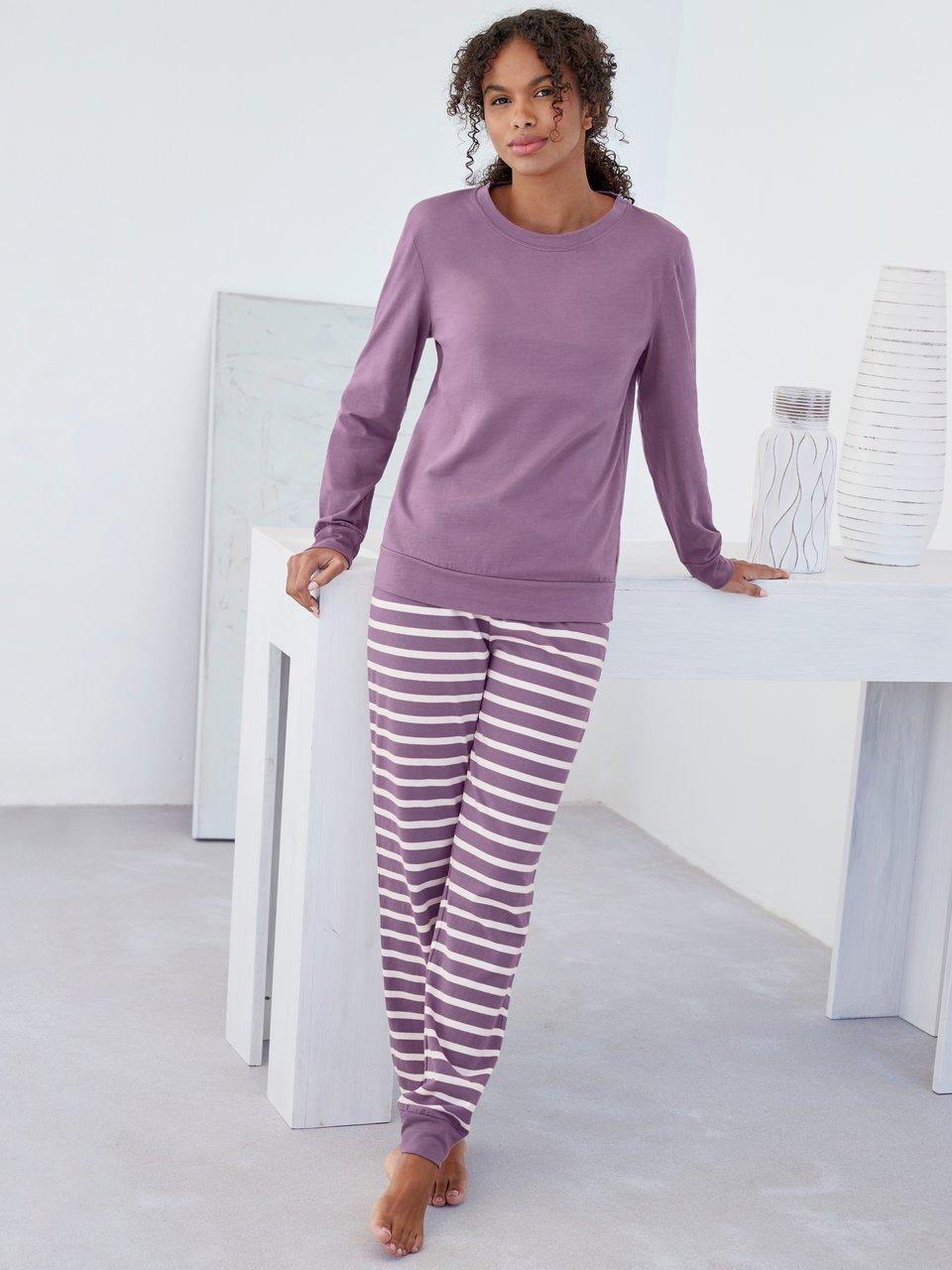 Hautnah - Pyjama - Mauve/Offwhite