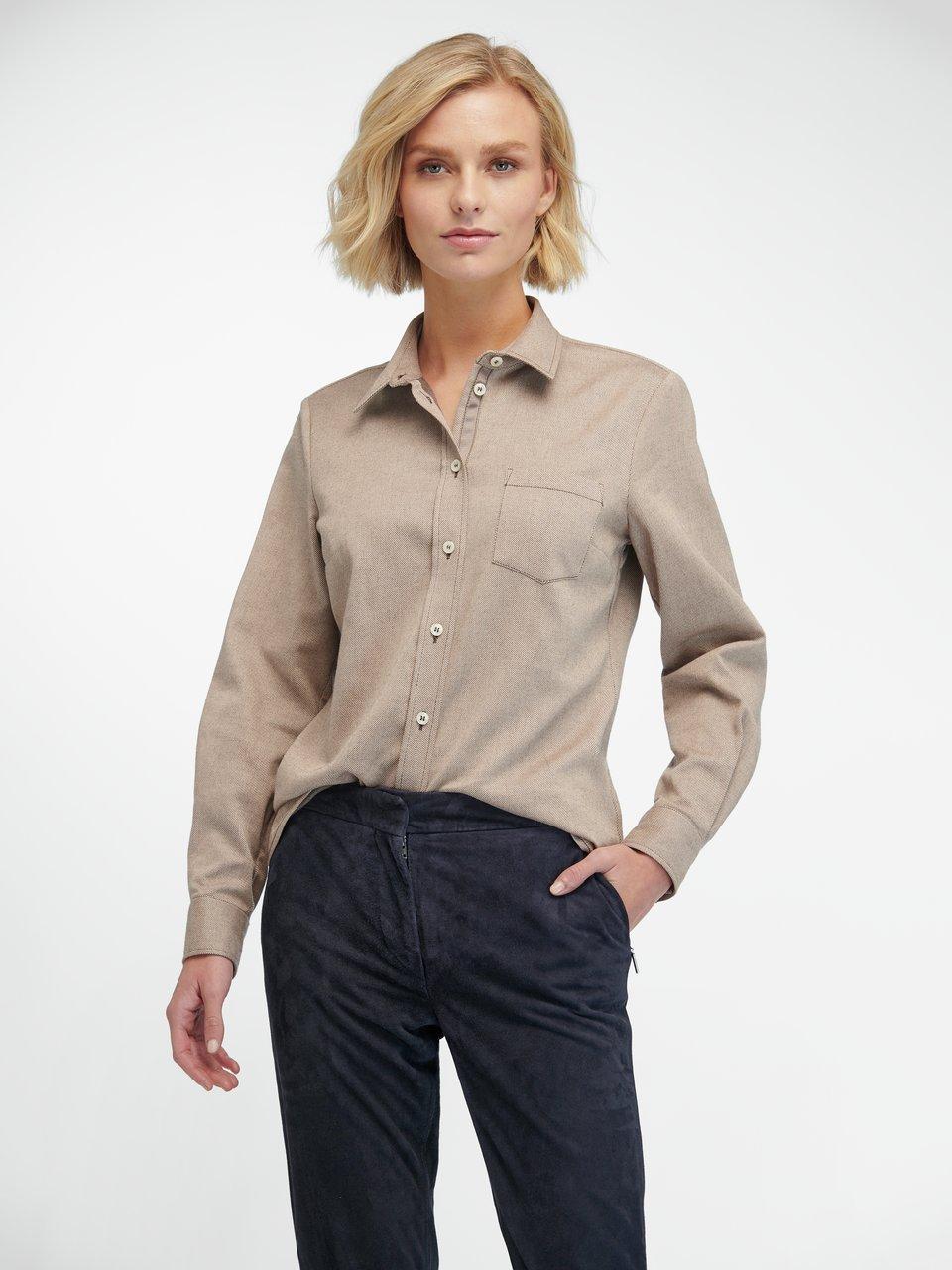 Peter Hahn - Blouse van 100% katoen - donkertaupe/naturel