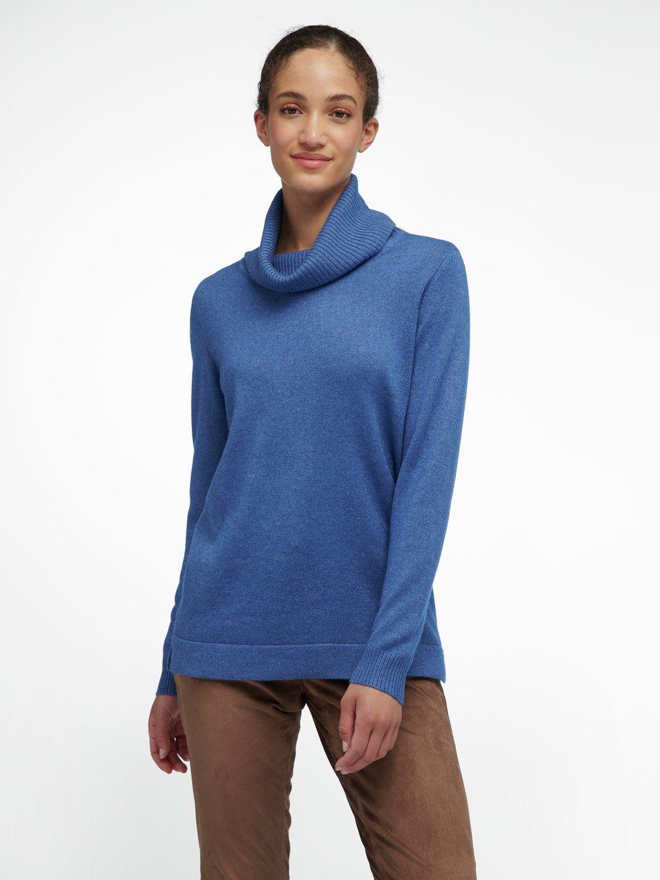 Peter Hahn Seide/Kaschmir - Rollkragen-Pullover Modell Tamara - Jeansblau-Melange