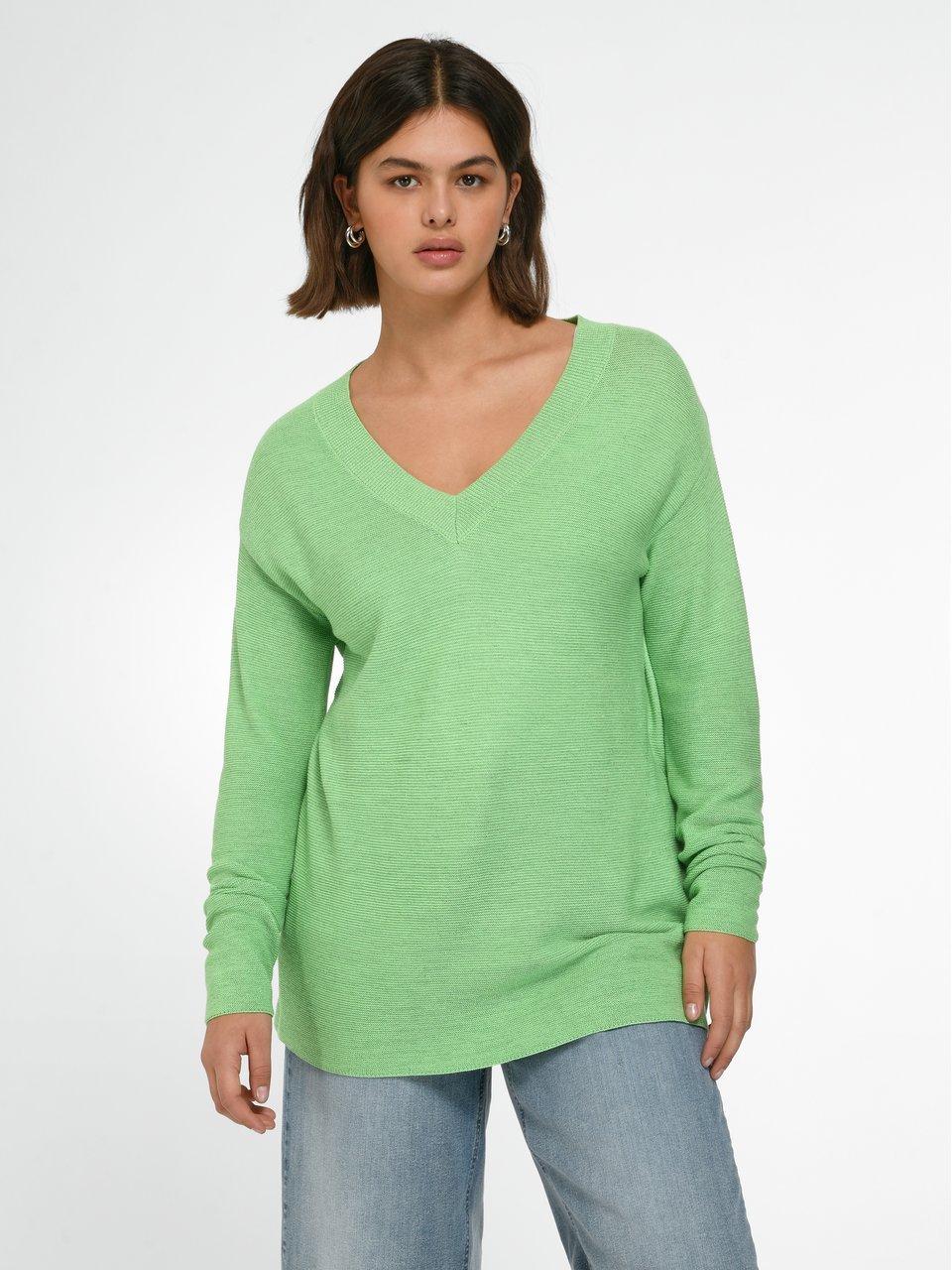 Anna Aura - V-Pullover - Jadegrün-Metallic