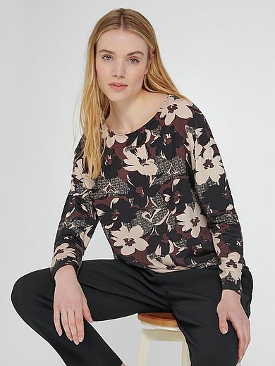 St. Emile - Shirt met lange mouwen en boothals - zwart/multicolour St. Emile - Shirt met lange mouwen en boothals - zwart/multicolour