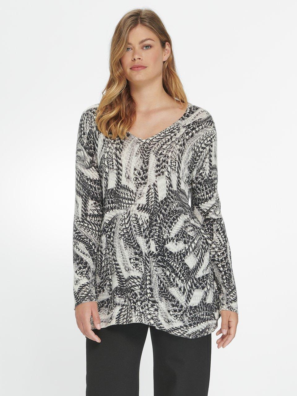 Anna Aura - V-Pullover aus Seide und Kaschmir - Schwarz/Hellgrau