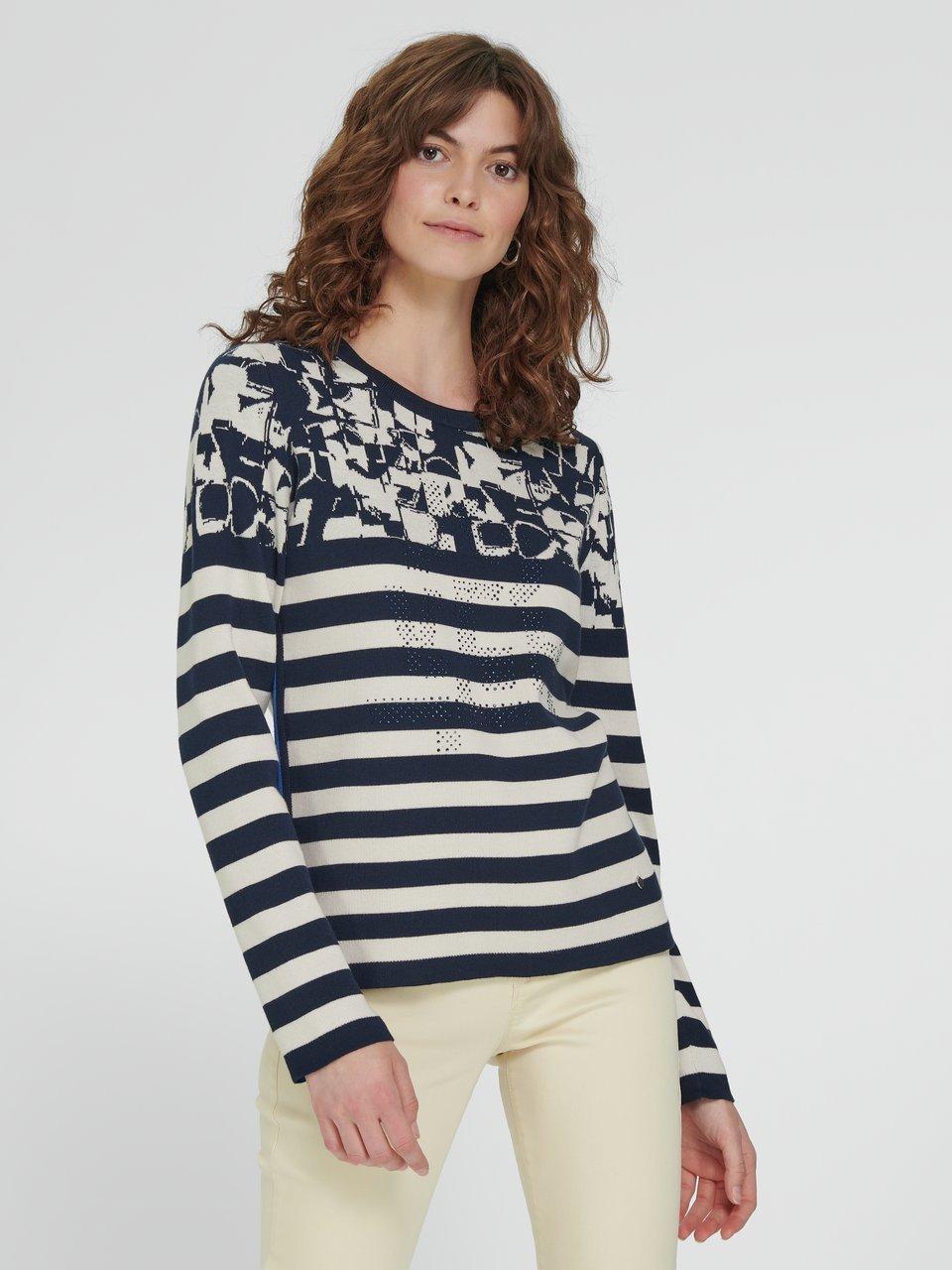 Rabe - Rundhals-Pullover - Marine/Creme