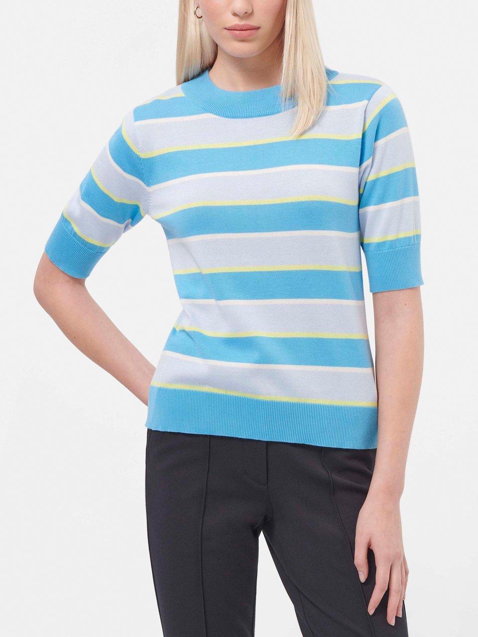 Peter Hahn - Rundhals-Pullover - Azur/Hellblau/Multicolor