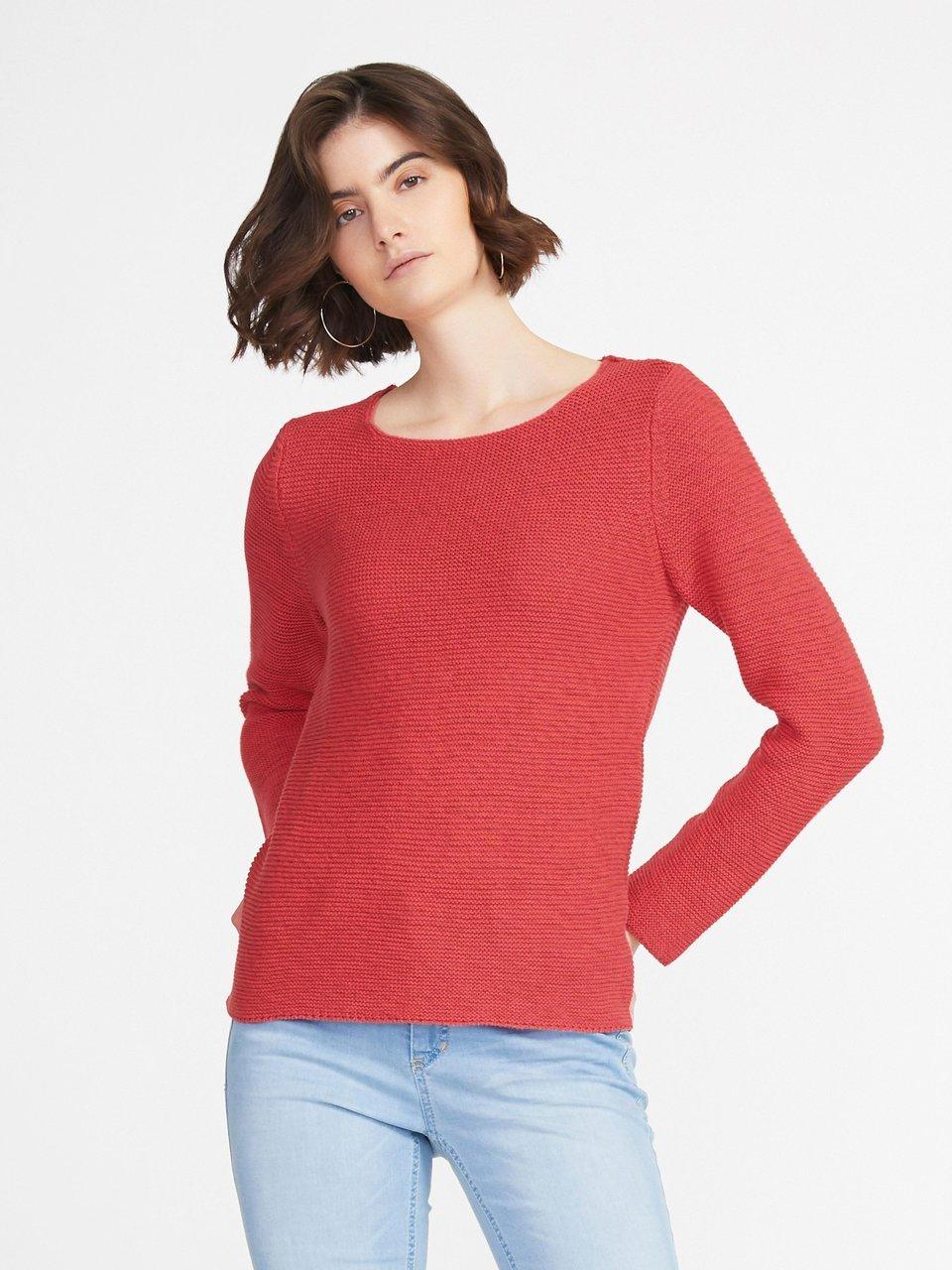 Peter Hahn - Rundhals-Pullover - Koralle-Melange